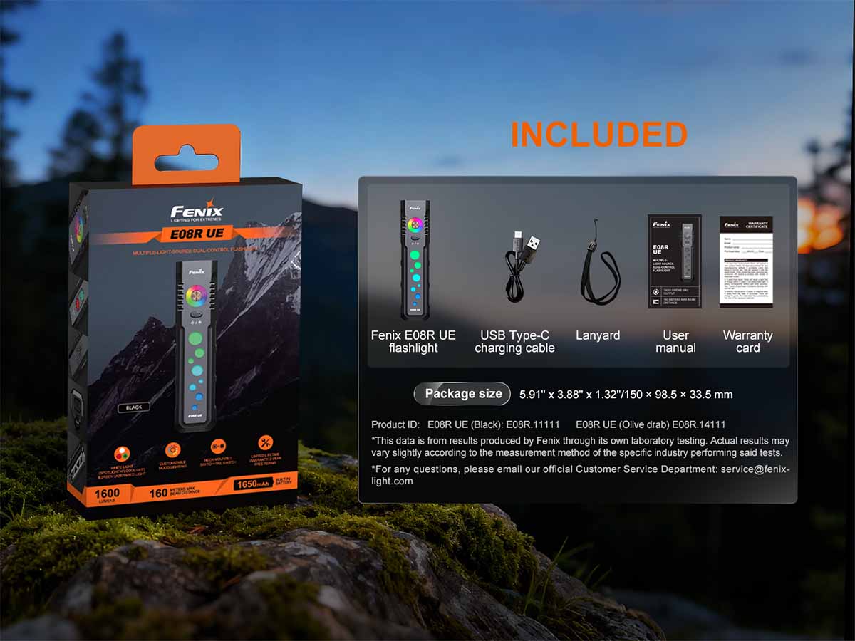 Fenix E08R UE Flat Flashlight - Fenix Lighting